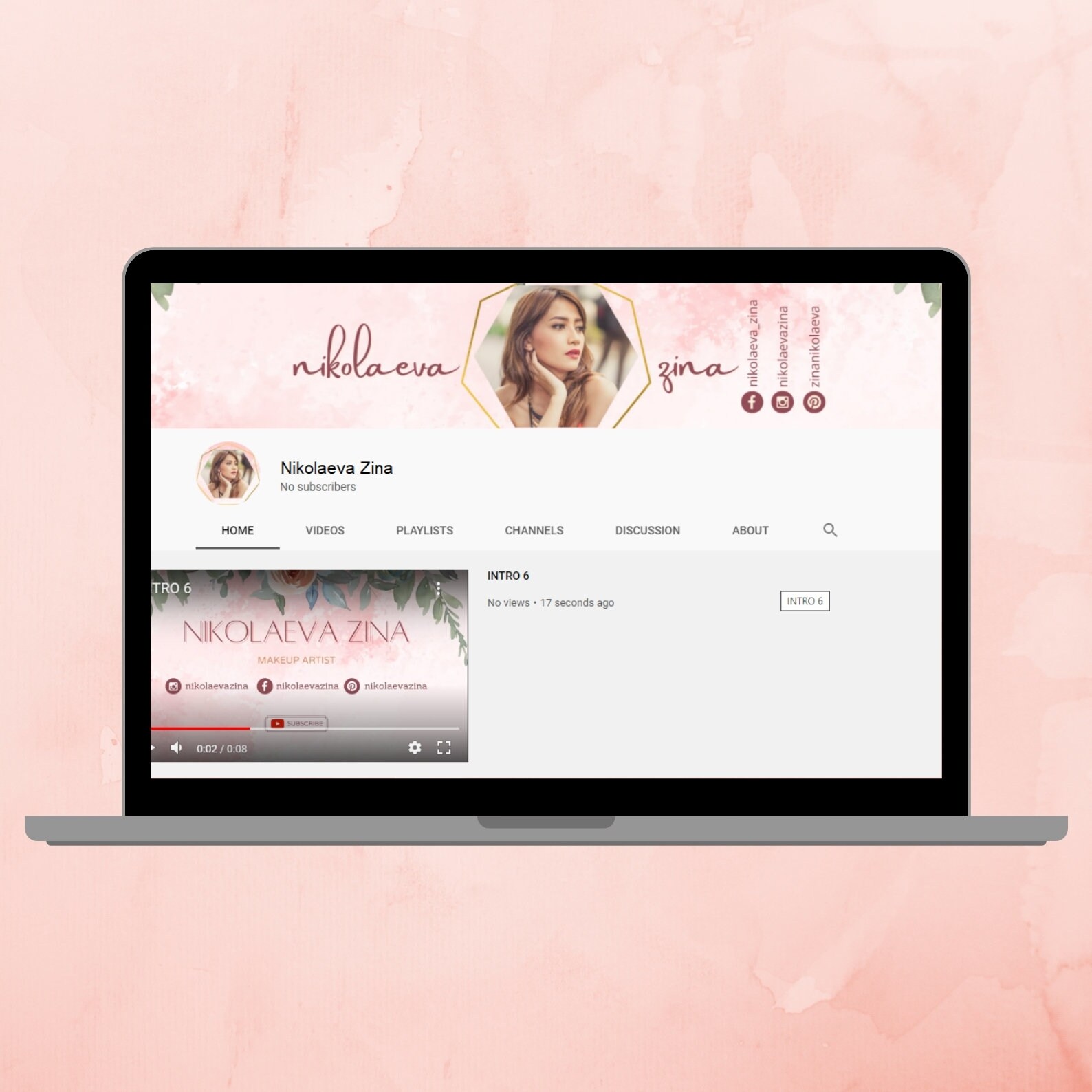 Rose Custom Made Youtube Branding Kit Personalized Youtube Youtube ...