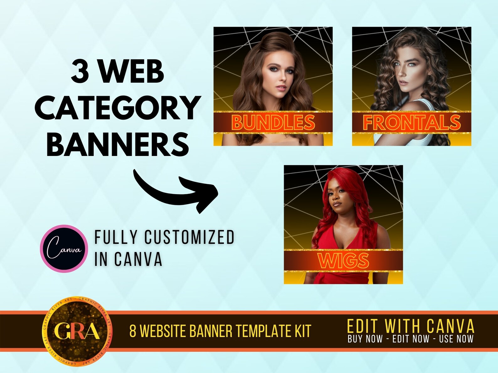 DIY Wix Website Banner Template Kit Shopify Web Banner - Etsy