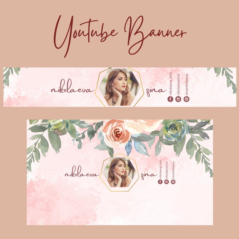Rose Custom Made Youtube Branding Kit Personalized Youtube Youtube ...