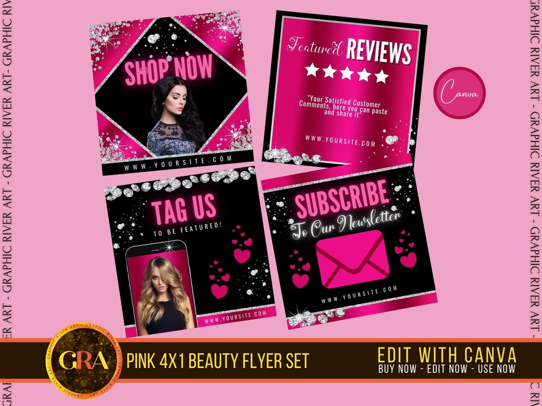 Red Metallic Instagram Flyer Kit, Tag Us Flyer, Shop Now Template ...