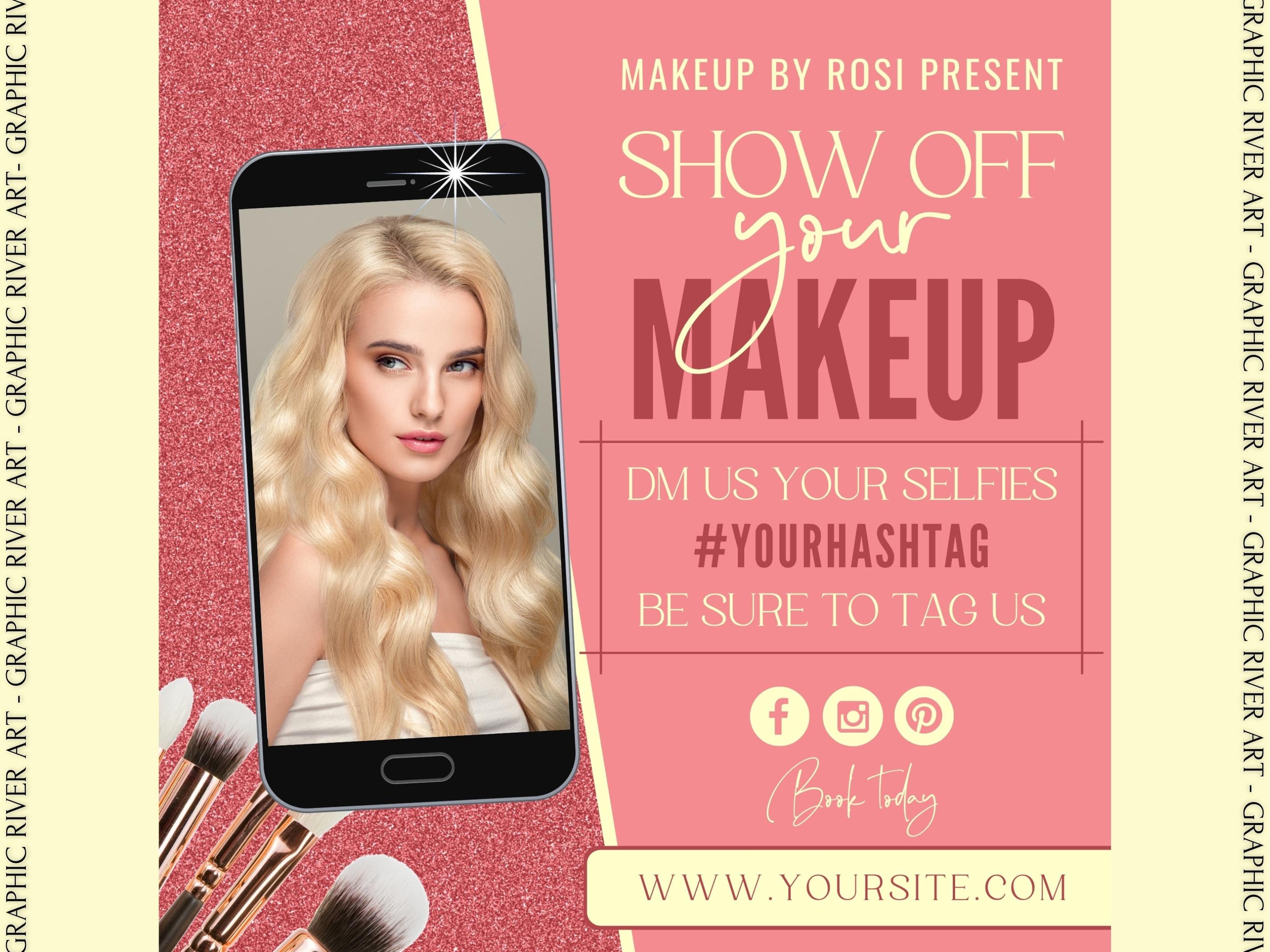 Show off Your Makeup Flyer, Social Media Flyer, Beauty Makeup Flyer ...