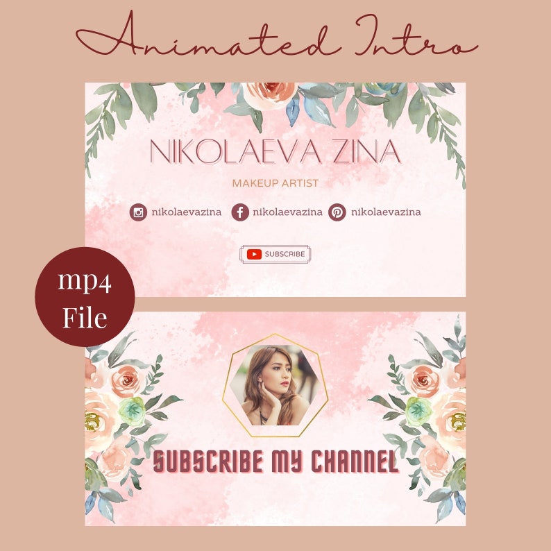 Rose Custom Made Youtube Branding Kit Personalized Youtube Youtube ...