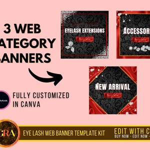 DIY Lash Business Website Banner, Shopify or Wix Web Templates, Web ...