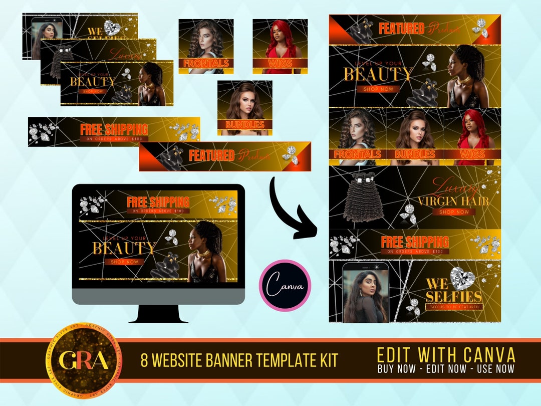 DIY Wix Website Banner Template Kit, Shopify Web Banner, Header ...