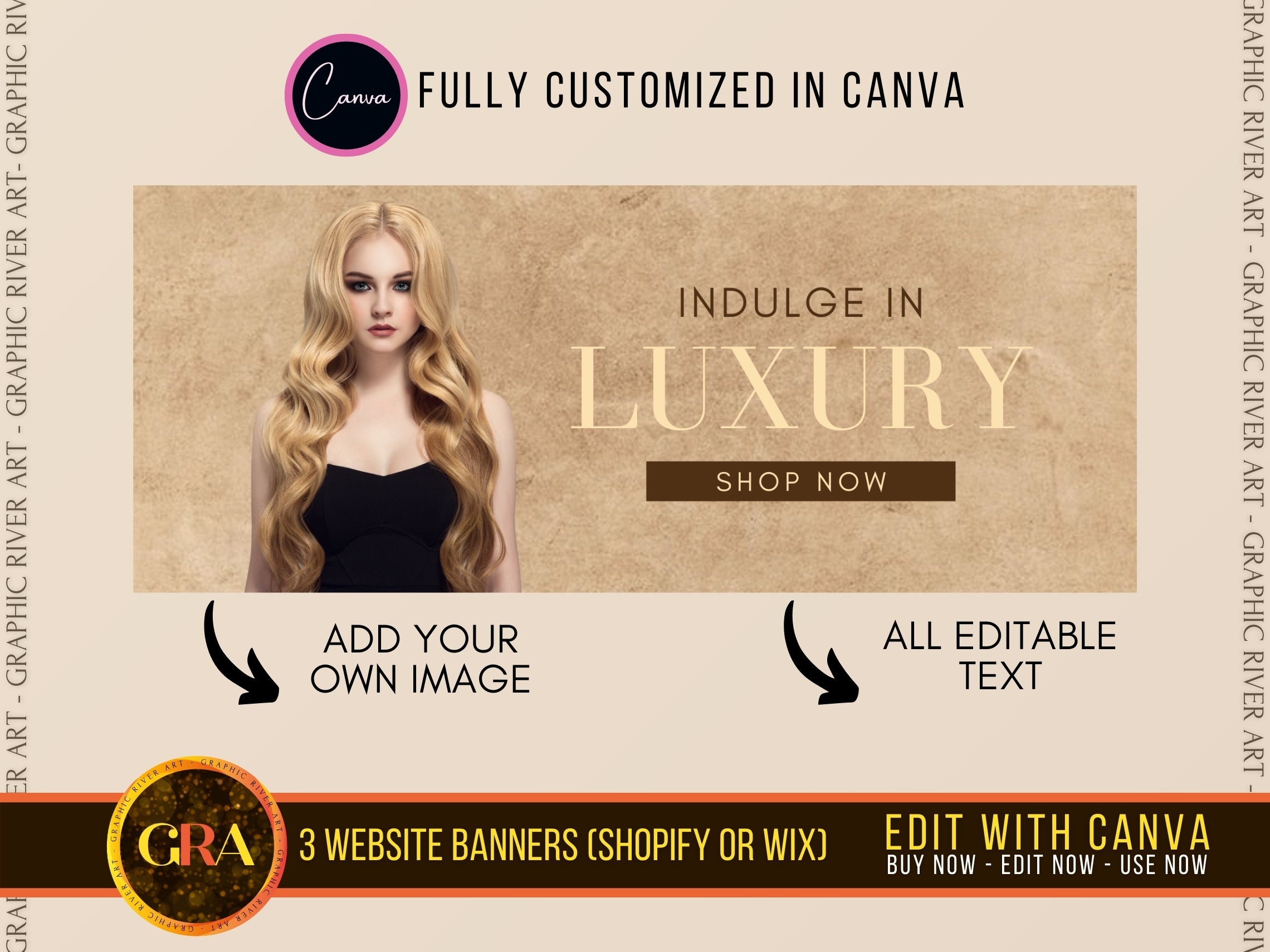 Luxury Beauty Website Banner Template, Shopify Web Banner, Wix ...