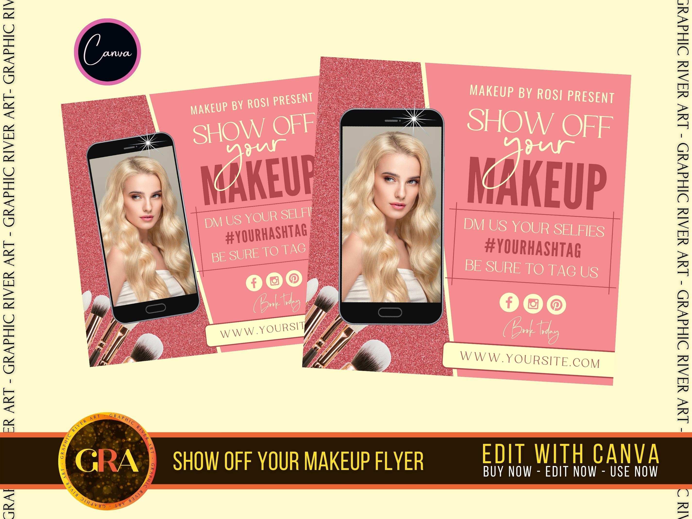Show off Your Makeup Flyer, Social Media Flyer, Beauty Makeup Flyer ...