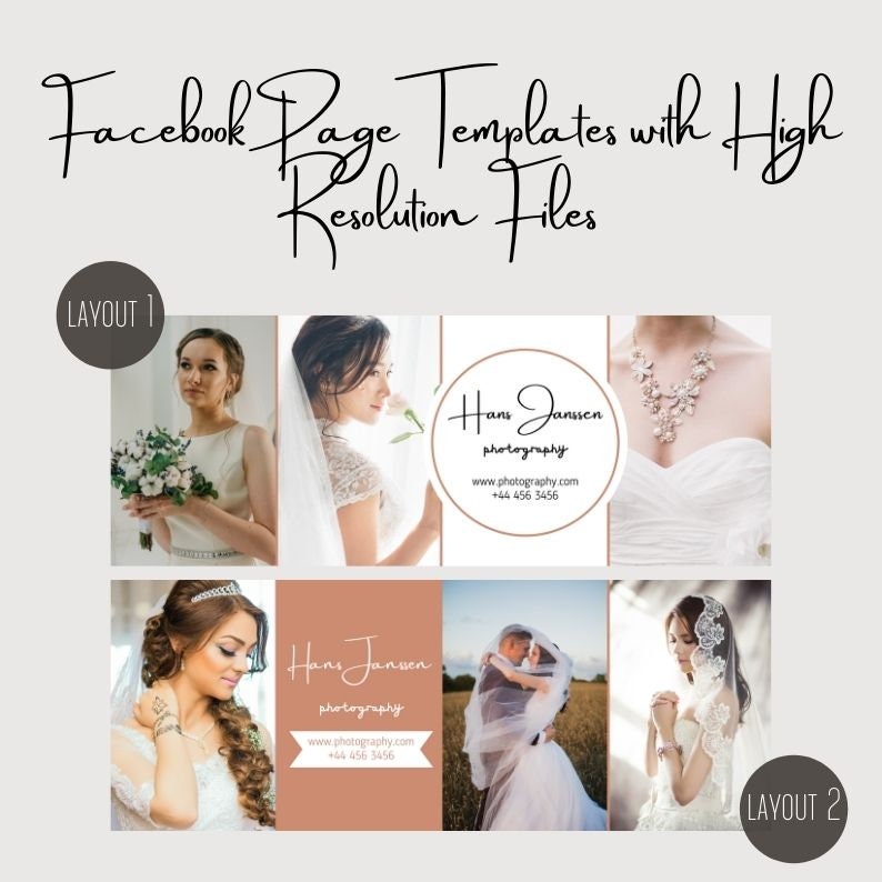 Photographer Facebook Cover Template, Canva Editable Facebook Banner ...