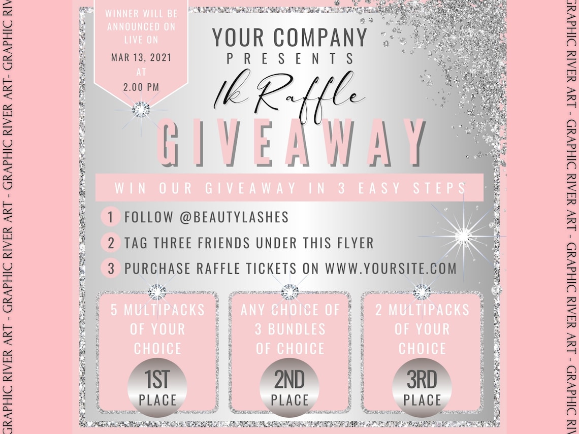 1k Raffle Giveaway Social Media Flyer, Promotion Flyer, Win Product ...