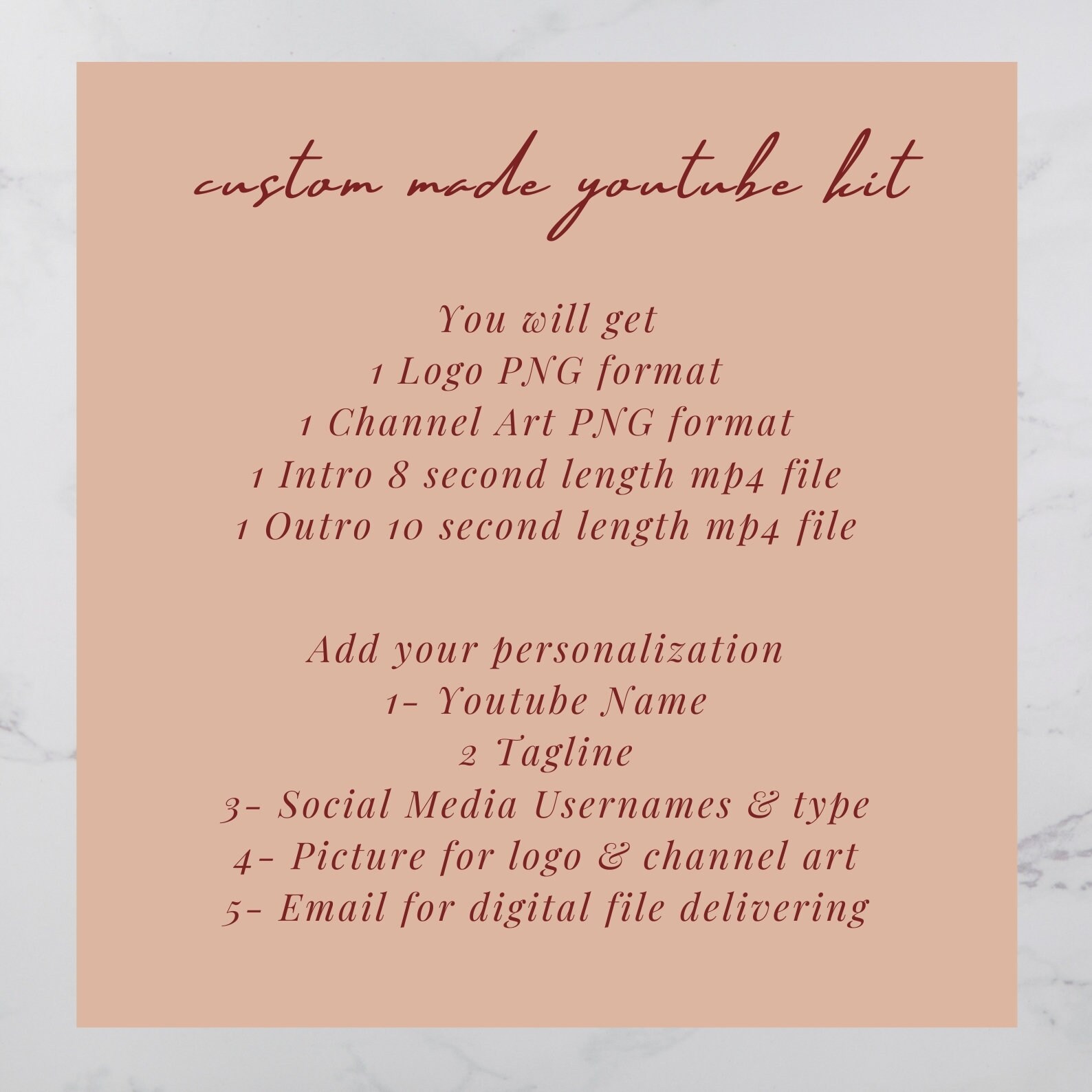 Rose Custom Made Youtube Branding Kit Personalized Youtube Youtube ...