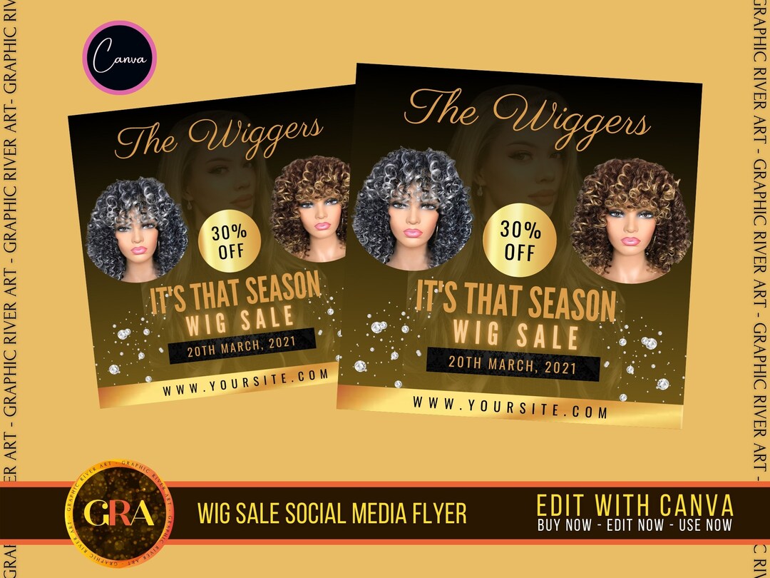 The Wigger Wig Sale Flyer Social Media Flyer Instagram Hair - Etsy