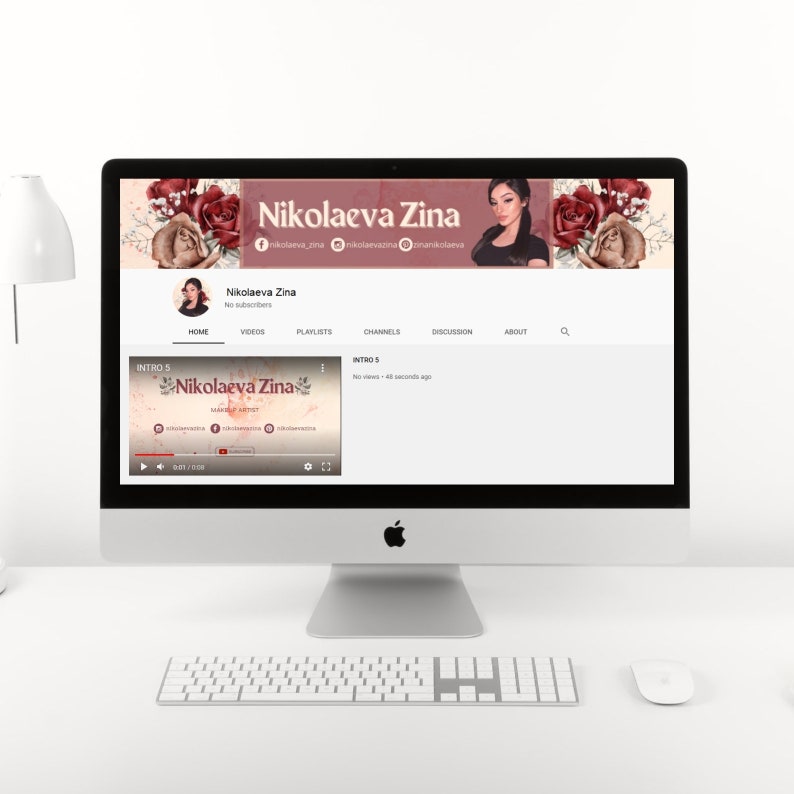Flower Custom Made Youtube Branding Kit Personalized Youtube Youtube ...