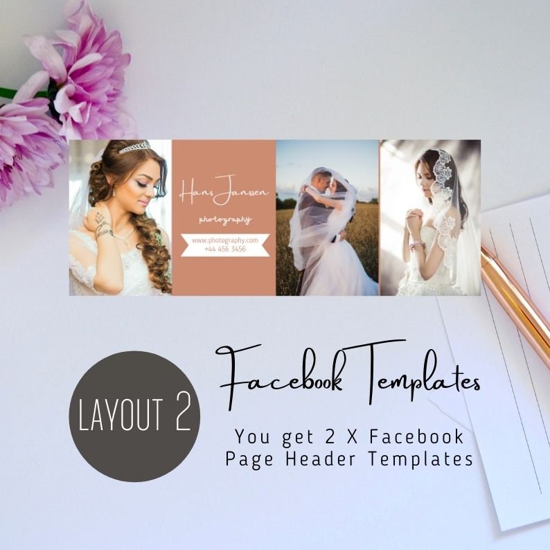 Photographer Facebook Cover Template, Canva Editable Facebook Banner ...