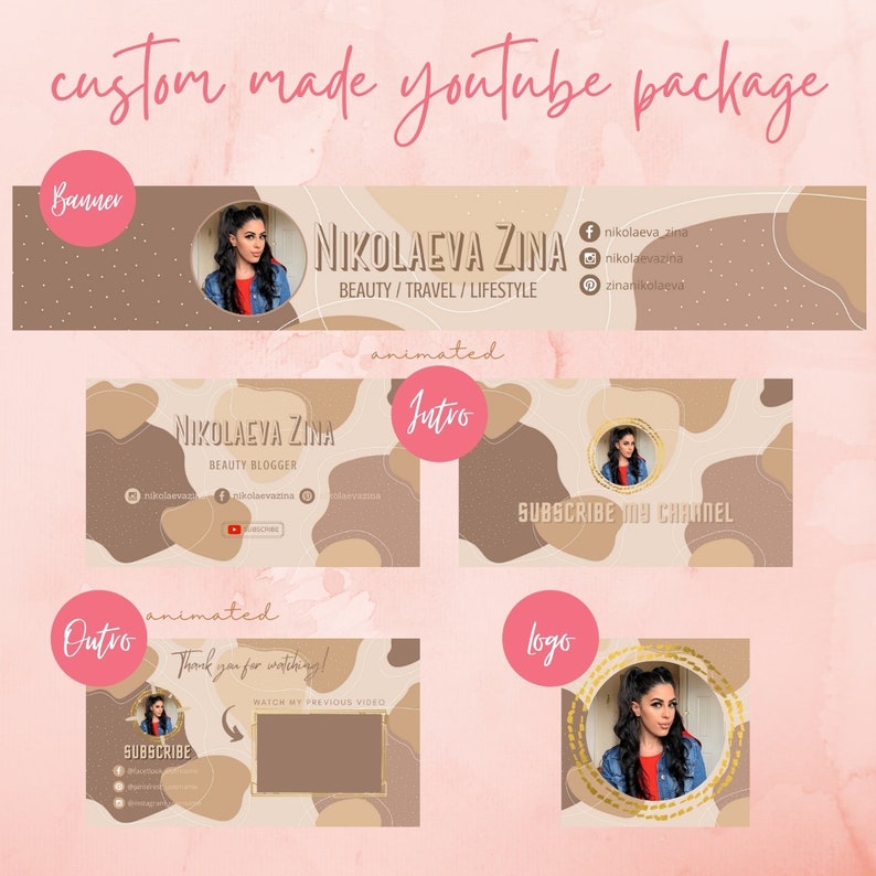 Abstract Custom Made Youtube Branding Kit Personalized Youtube Youtube ...