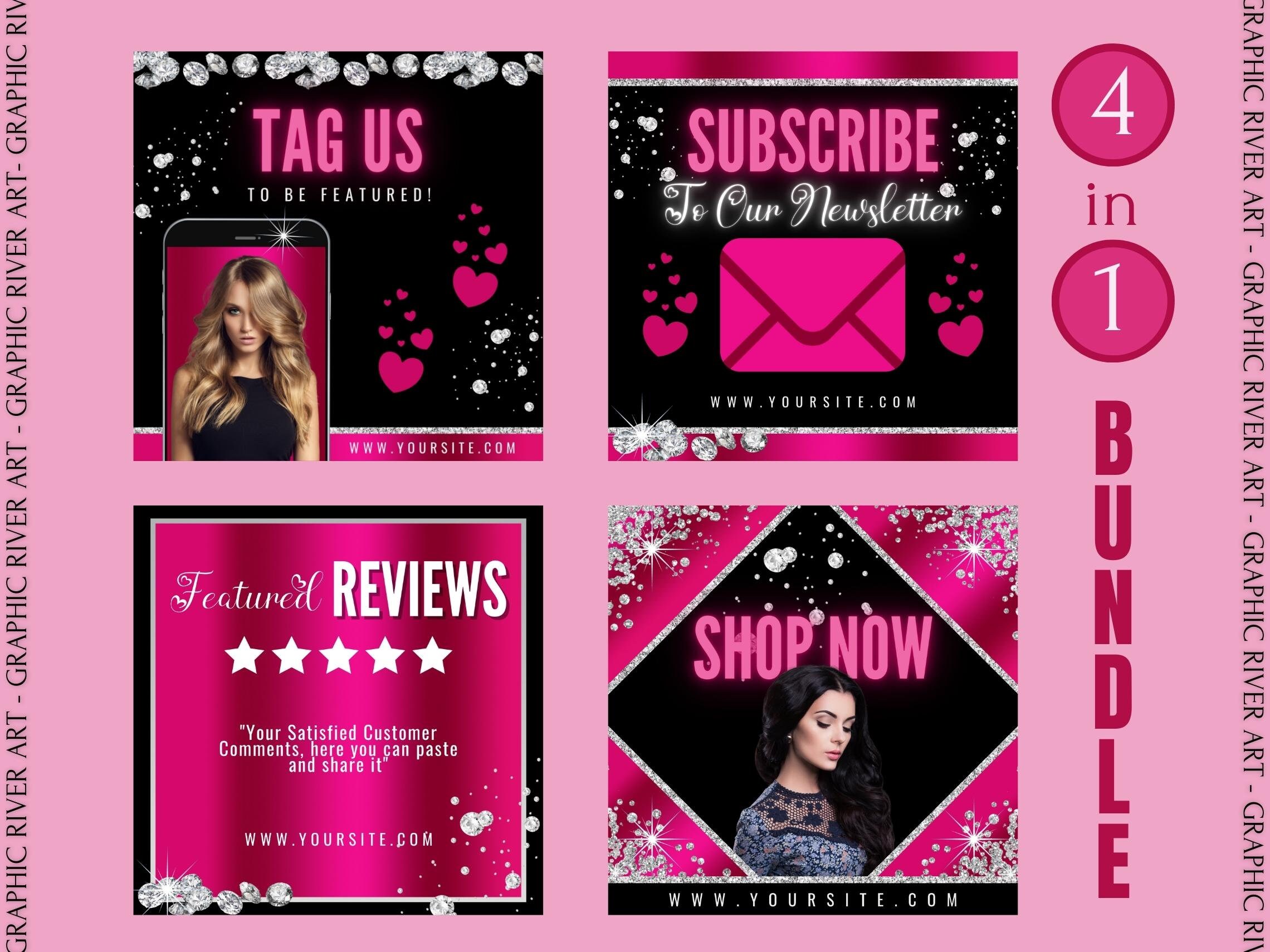 Red Metallic Instagram Flyer Kit, Tag Us Flyer, Shop Now Template ...