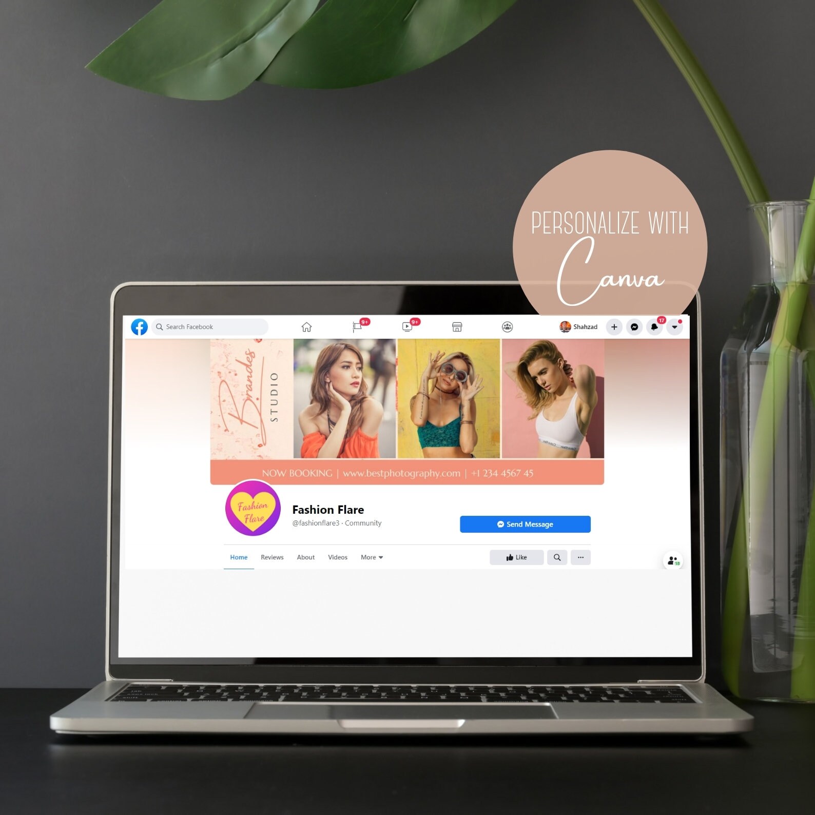 Modeling Photographer Facebook Cover Template: Photo Collage (canva) - Etsy