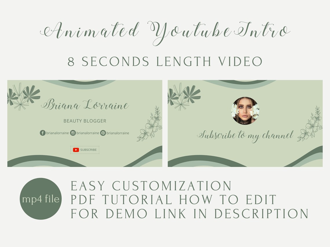 Classic Minimal Youtube Branding Kit Easy Editable Templates - Etsy