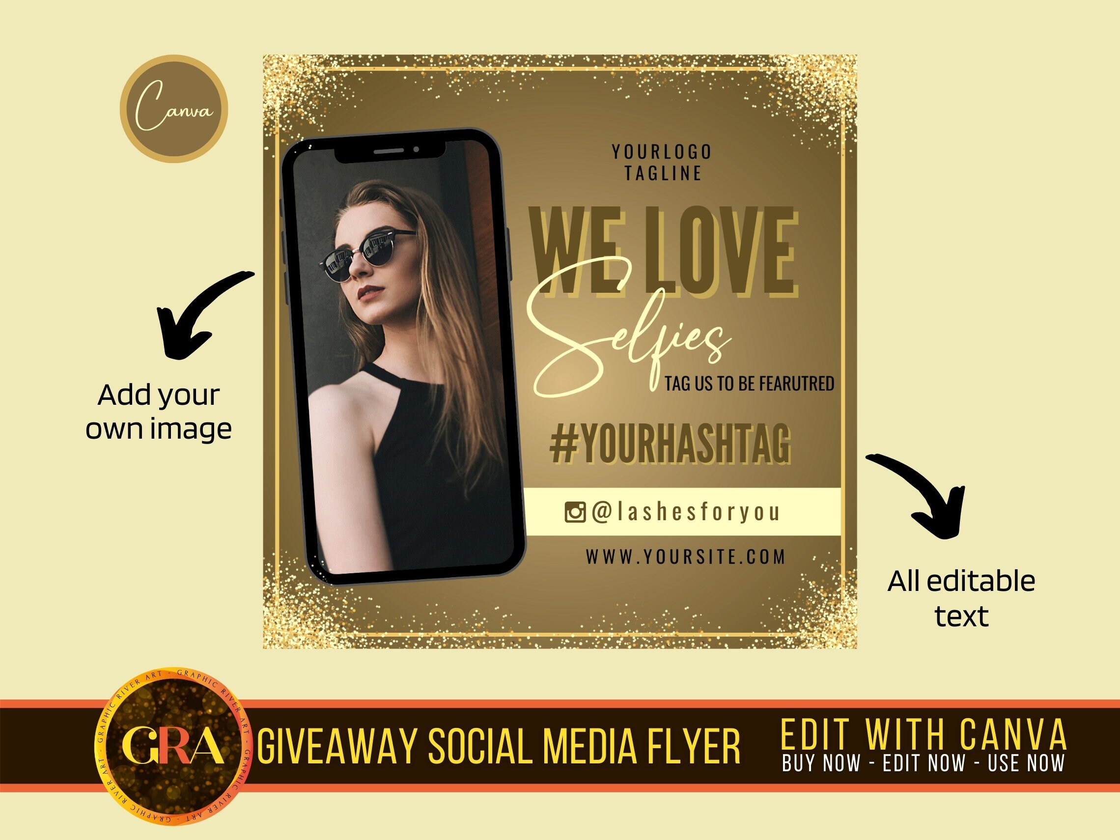 DIY 4 in One Social Media Flyer Template Kit, Business Instagram Flyer ...