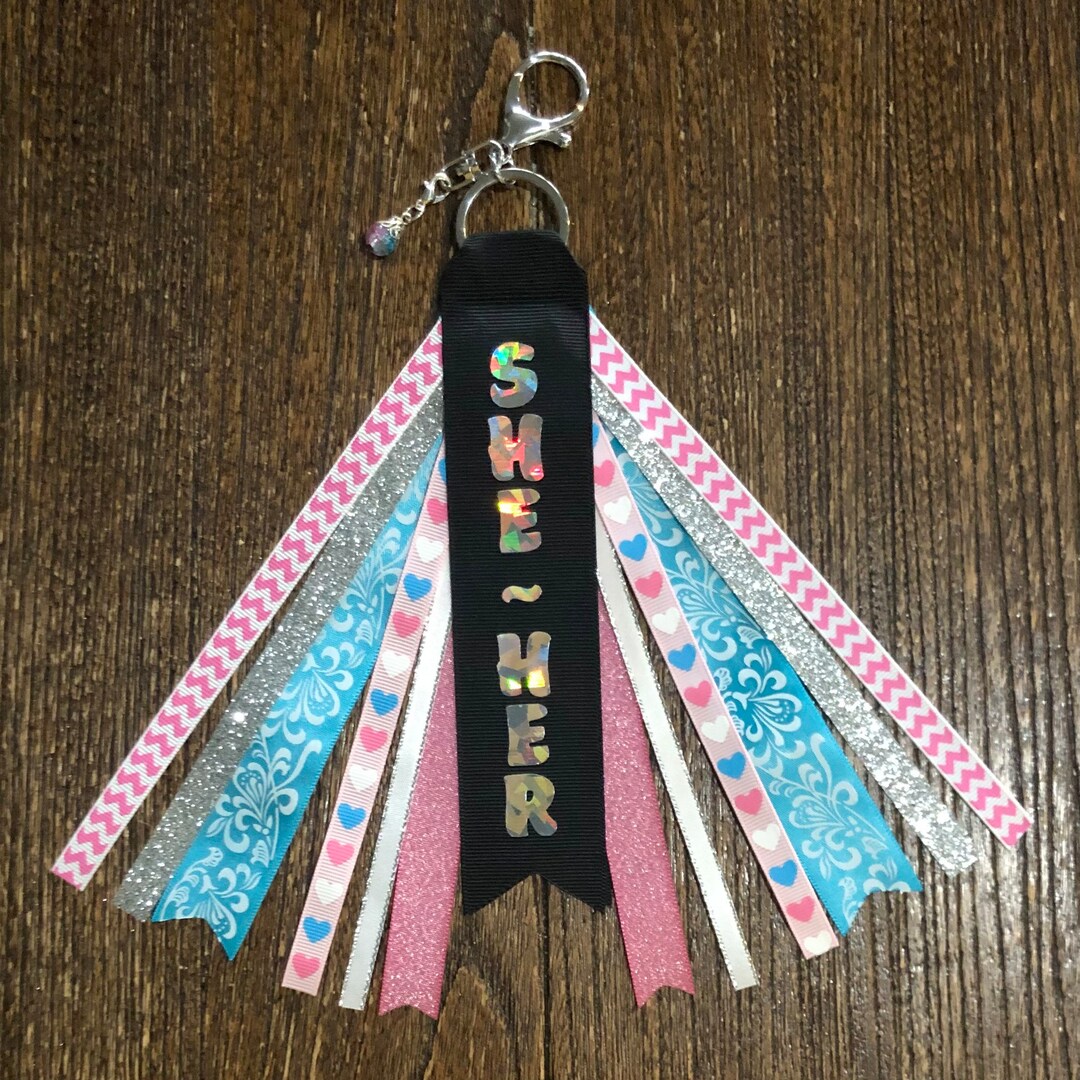 Pride Pronoun RIBBON KEYCHAIN Name Key Ring/bag Tag/zipper - Etsy