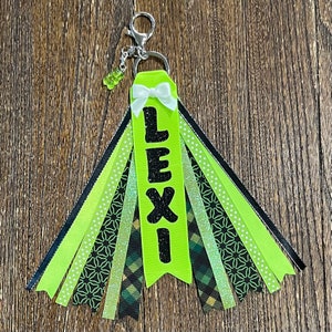 Personalized RIBBON KEYCHAIN - Name Key Ring/bag Tag/zipper Pull/purse ...