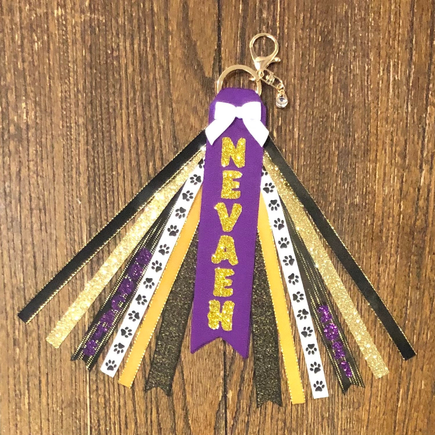 Personalized RIBBON KEYCHAIN Name Key Ring/bag Tag/zipper - Etsy