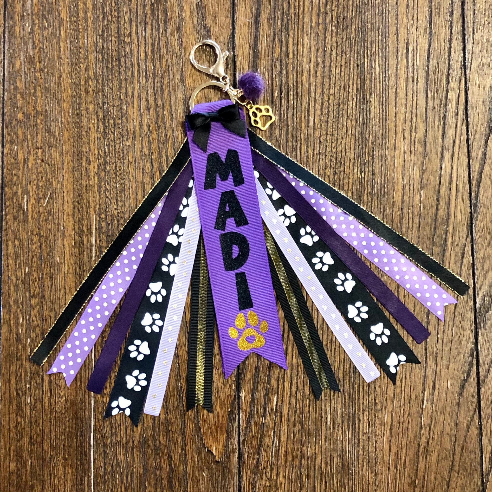 Personalized RIBBON KEYCHAIN Name Key Ring/bag Tag/zipper - Etsy