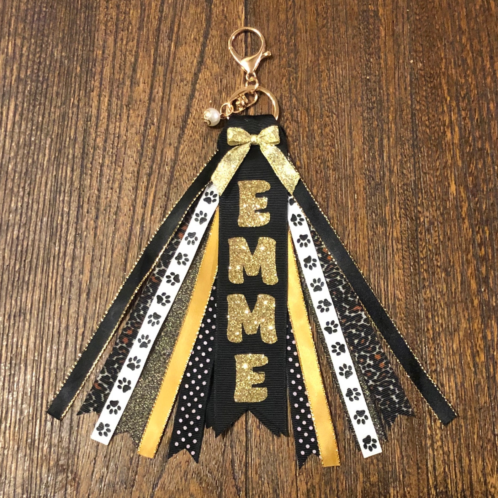 Personalized RIBBON KEYCHAIN Name Key Ring/bag Tag/zipper | Etsy