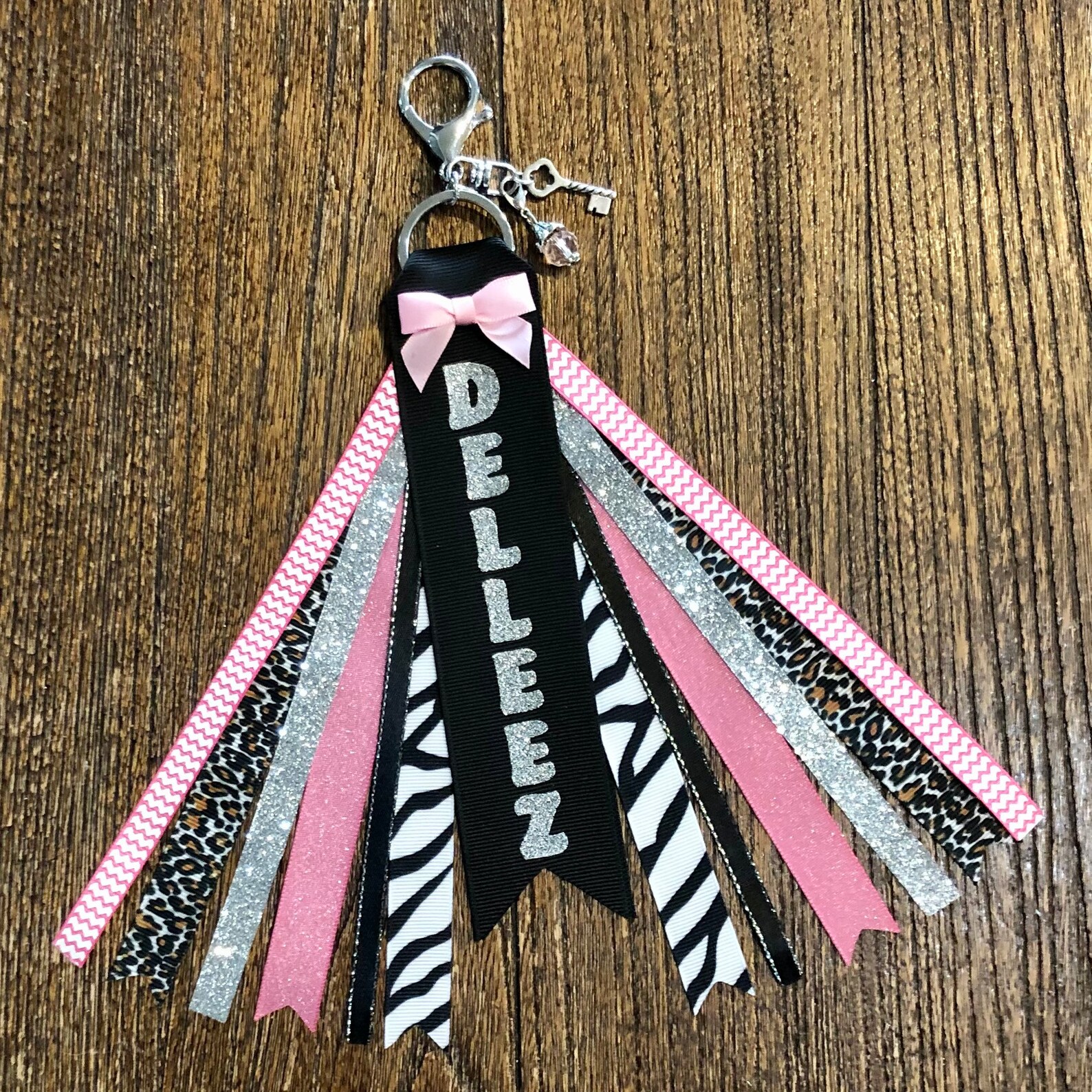 Personalized RIBBON KEYCHAIN Name Key Ring/bag Tag/zipper - Etsy