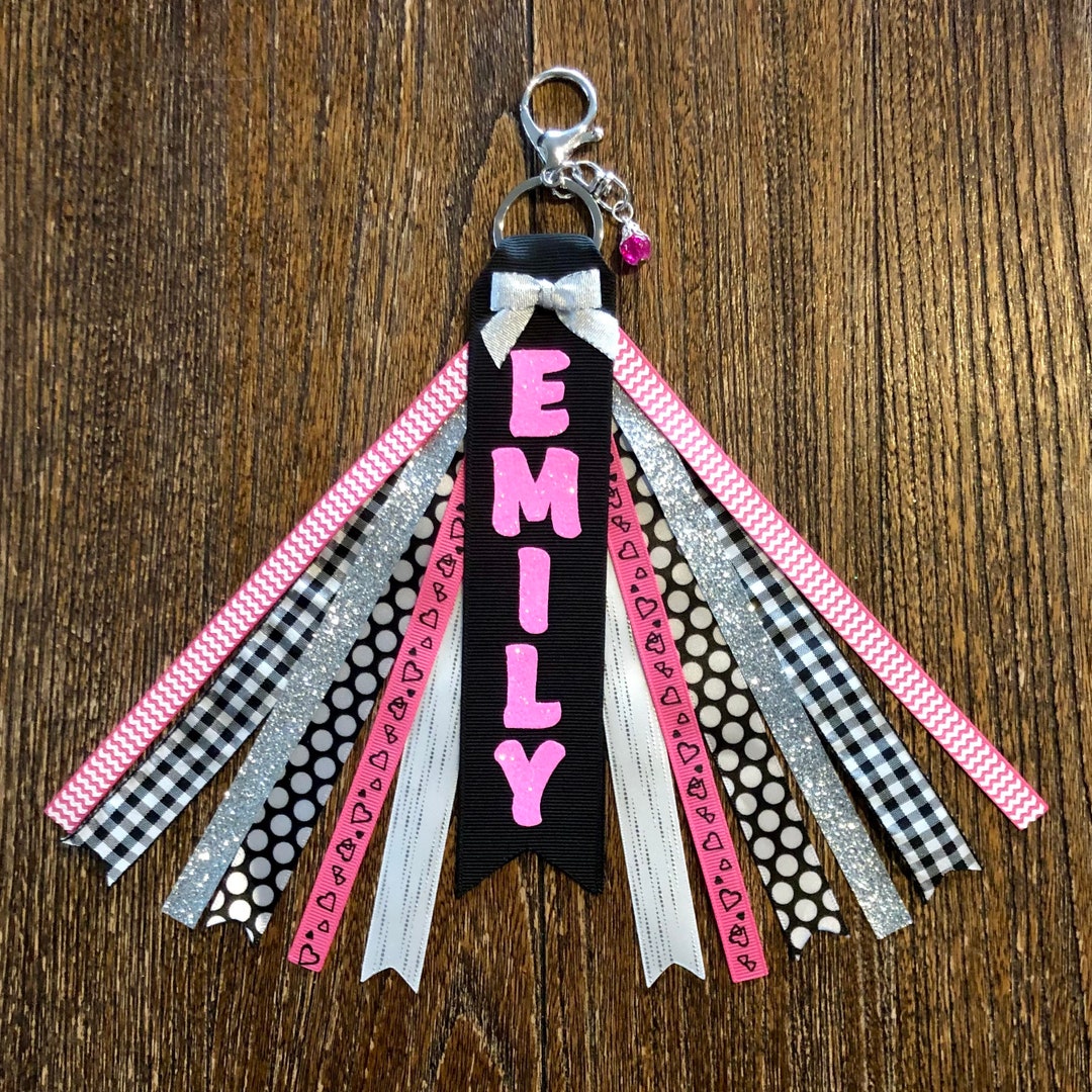 Personalized RIBBON KEYCHAIN Name Key Ring/bag Tag/zipper - Etsy