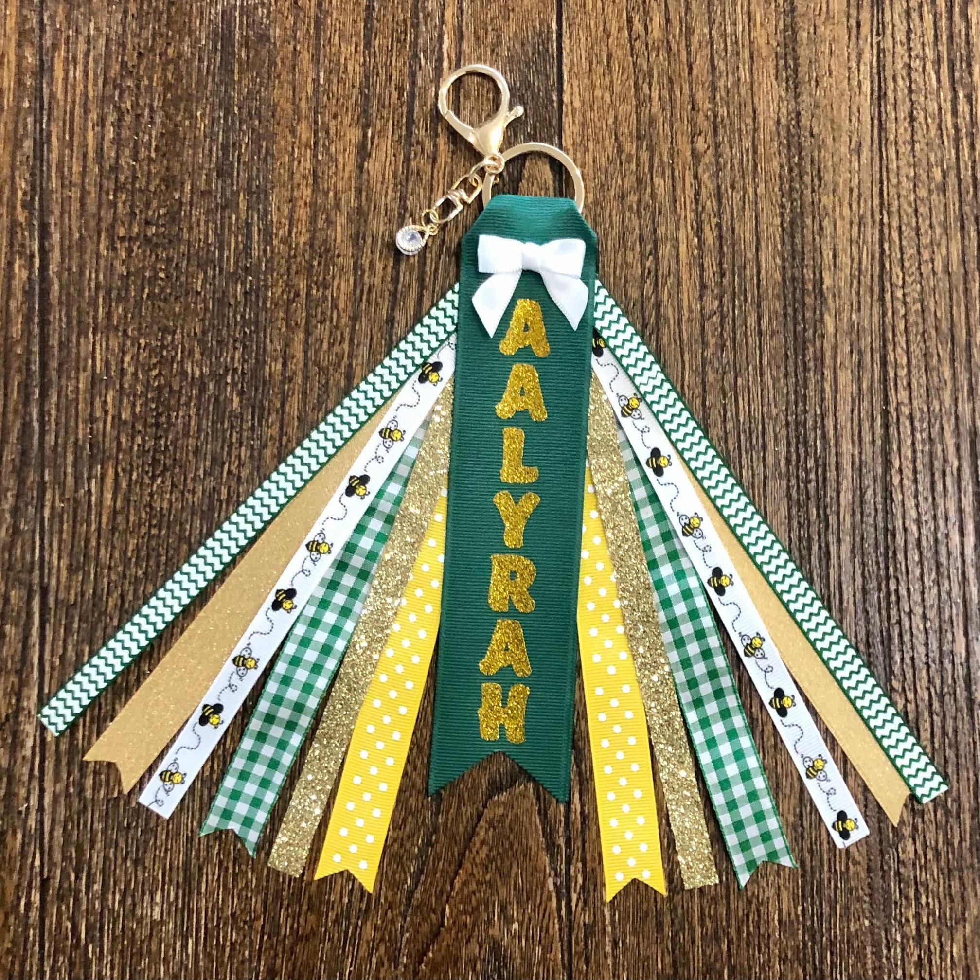 Personalized RIBBON KEYCHAIN Name Key Ring/bag Tag/zipper - Etsy