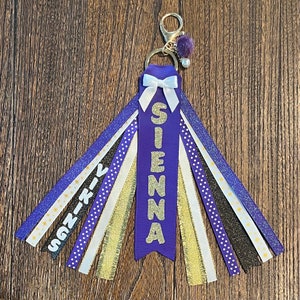 Personalized RIBBON KEYCHAIN - Name Key Ring/bag Tag/zipper Pull/purse ...
