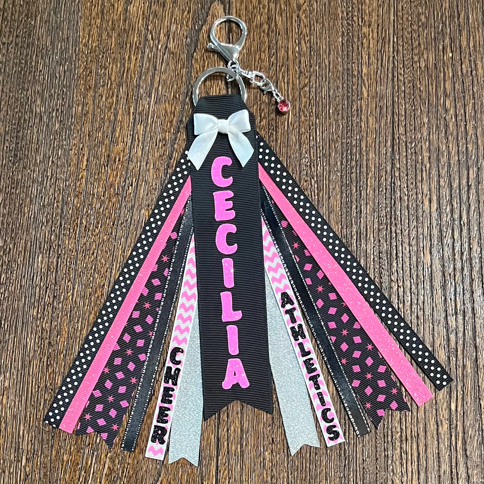 Personalized RIBBON KEYCHAIN - Name Key Ring/bag Tag/zipper Pull/purse ...