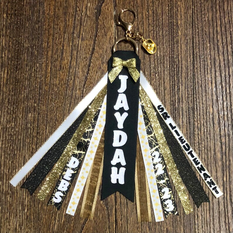 Personalized RIBBON KEYCHAIN Name Key Ring/bag Tag/zipper - Etsy