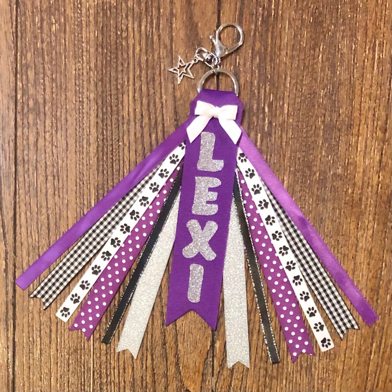 Personalized RIBBON KEYCHAIN Name Key Ring/bag Tag/zipper - Etsy