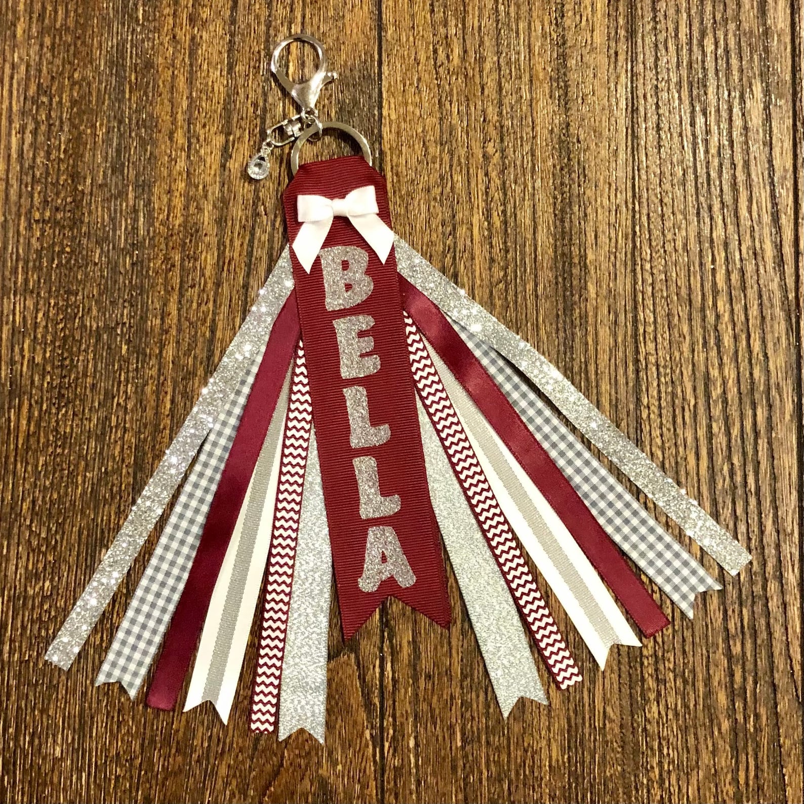 Personalized RIBBON KEYCHAIN Name Key Ring/bag Tag/zipper - Etsy