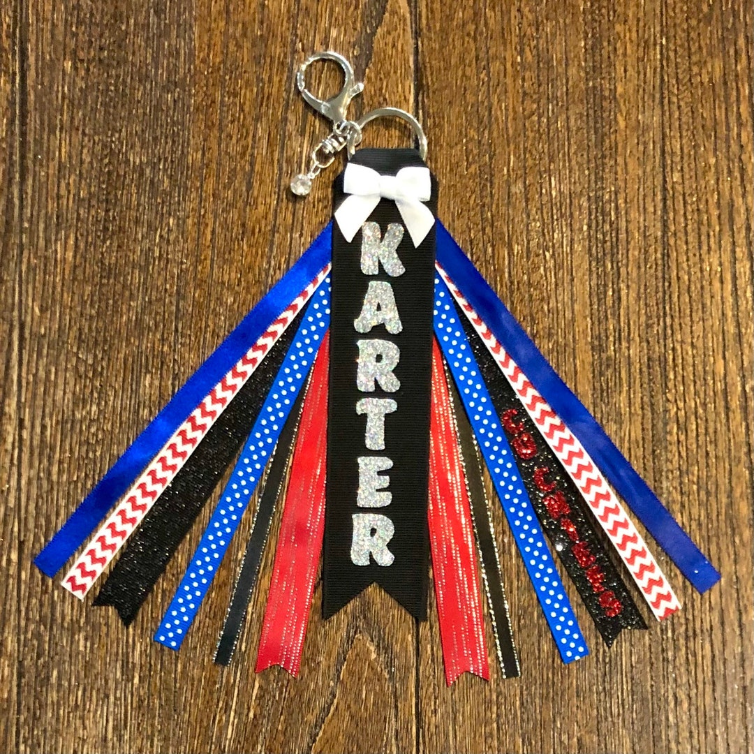 Personalized RIBBON KEYCHAIN Name Key Ring/bag Tag/zipper - Etsy