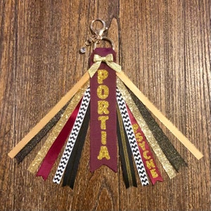 Personalized RIBBON KEYCHAIN - Name Key Ring/bag Tag/zipper Pull/purse ...
