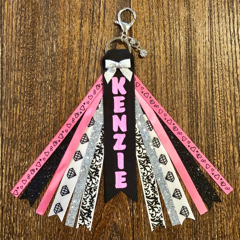 Personalized RIBBON KEYCHAIN Name Key Ring/bag Tag/zipper - Etsy