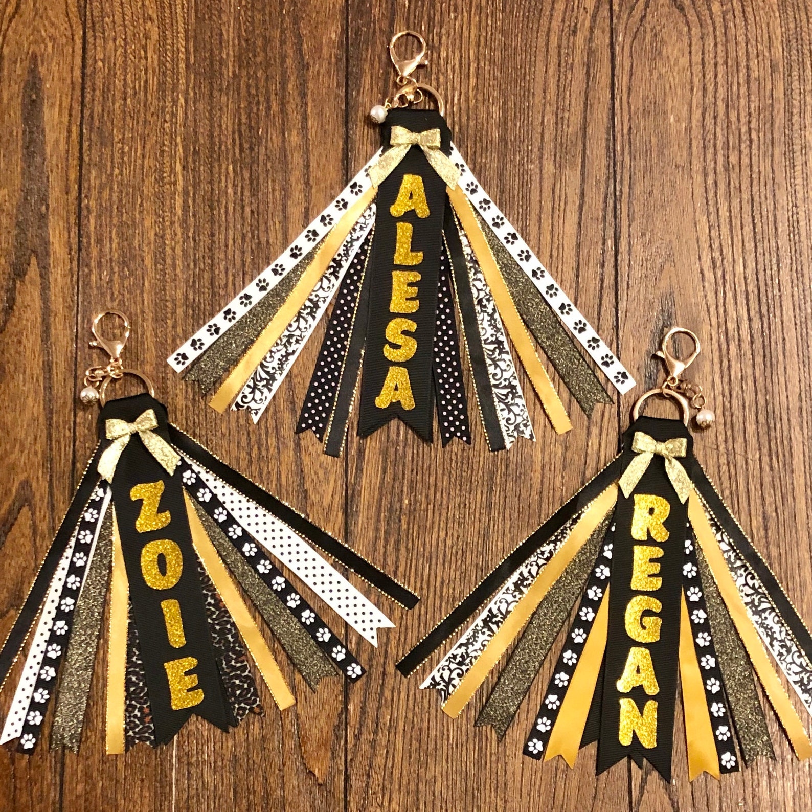 Personalized RIBBON KEYCHAIN Name Key Ring/bag Tag/zipper - Etsy