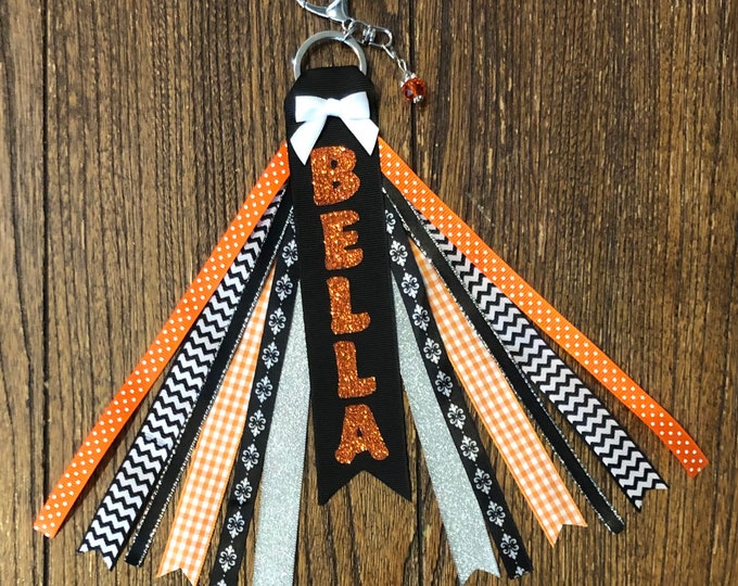Personalized RIBBON KEYCHAIN Name Key Ring/bag Tag/zipper - Etsy