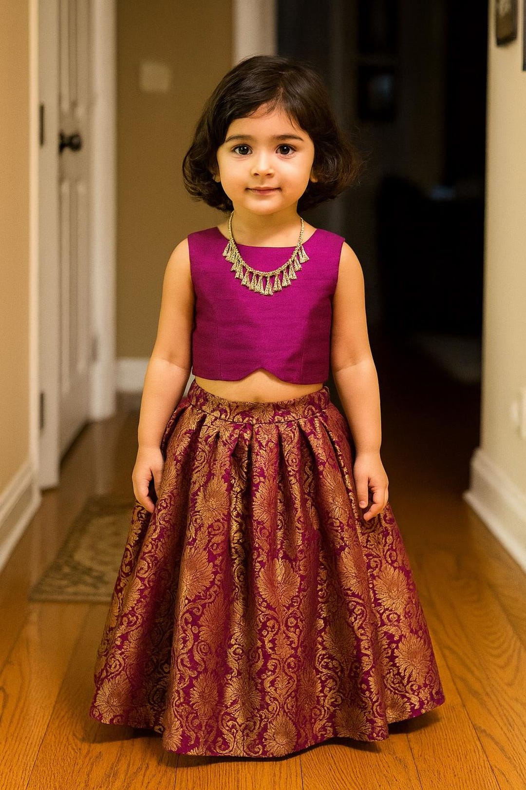Rani Kids Brocade Lehenga Choli & Dupatta Lengha Choli for Girls ...