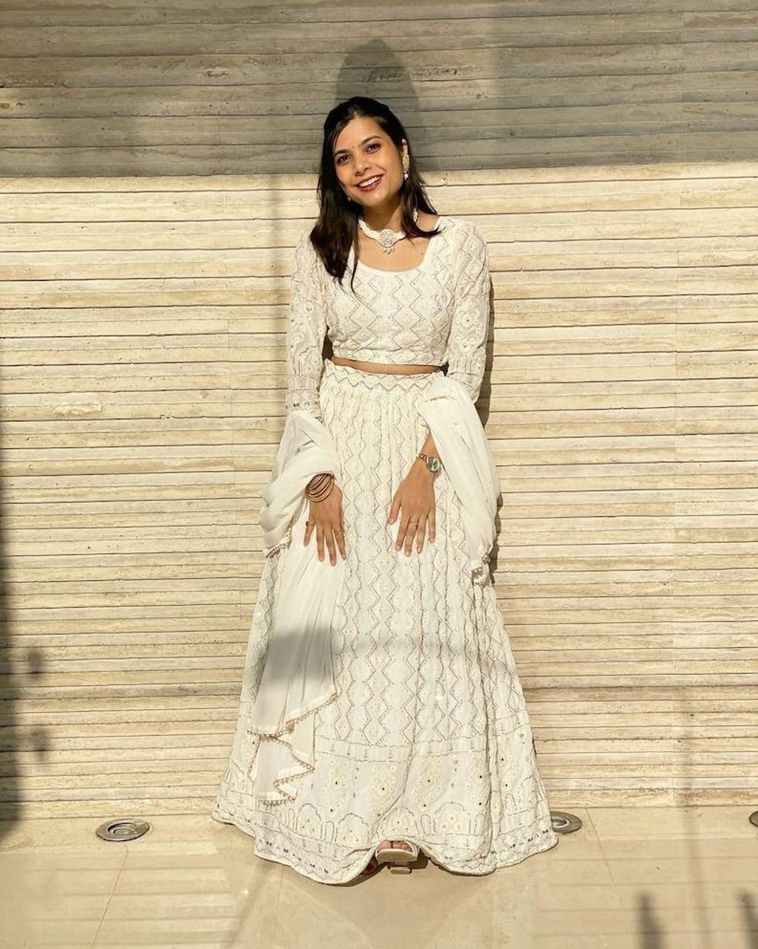 Embroidered Lucknowi Chikankari Lehenga Choli for Women Designer ...