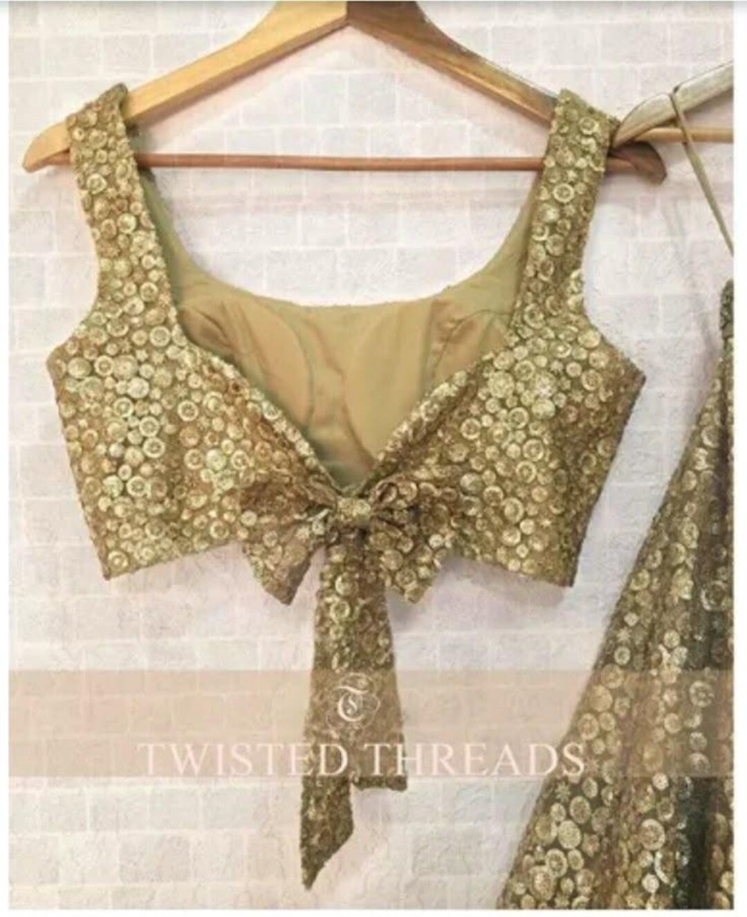 Custom Made Heavy Gold Sequin Embroidered Blouse for Women Lehenga ...