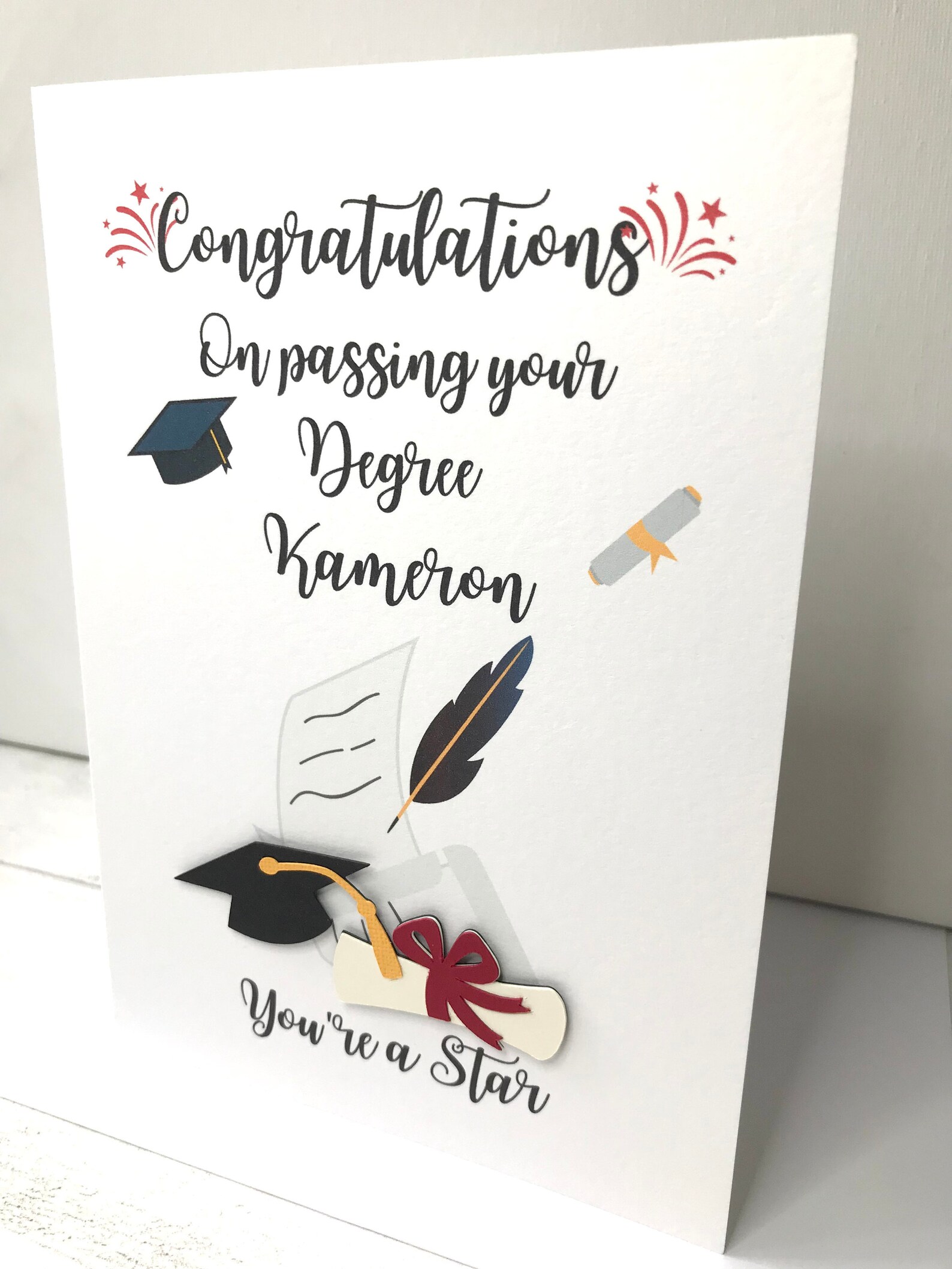 Personalised Passing your degree card. | Etsy