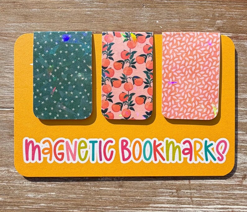 Magnetic Bookmark Set | Star, Peach, Leaf Patterns - Etsy