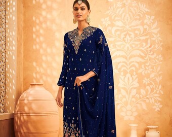 Royal Blue Salwar Suit - Etsy