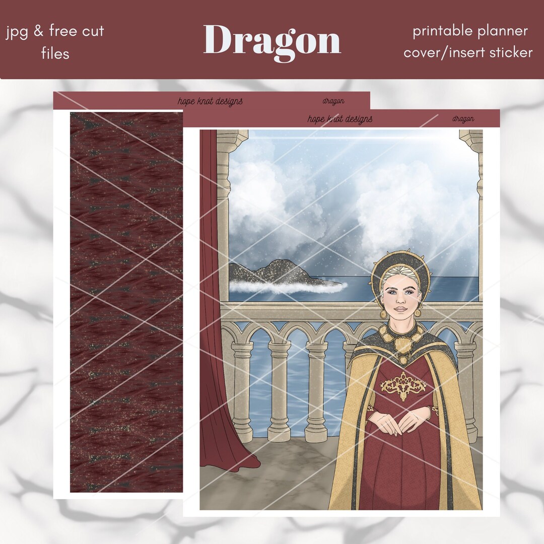 Dragon PRINTABLE Planner Cover/insert Cover Sticker/dashboard Sticker ...