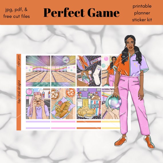 Perfect Game PRINTABLE Weekly Vertical Planner Sticker - Etsy