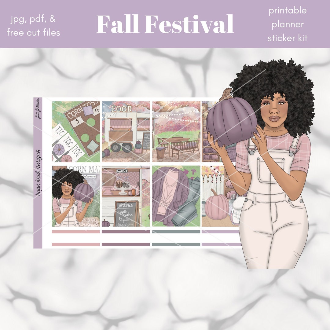 Fall Festival PRINTABLE Weekly Vertical Planner Sticker Kit/standard ...