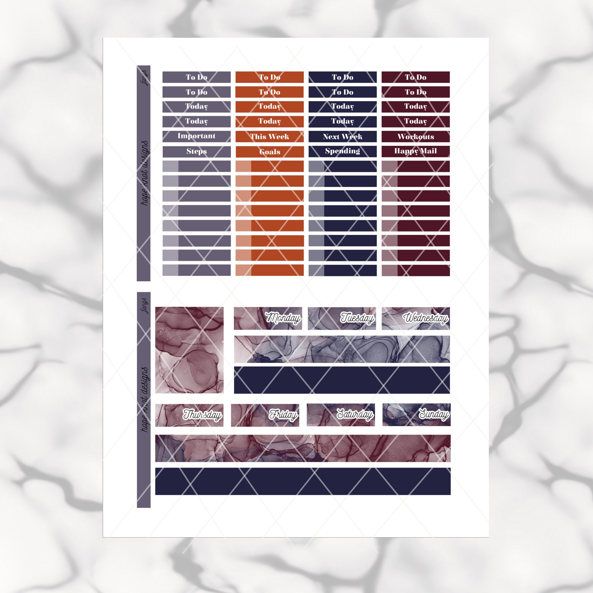 Fangs PRINTABLE Weekly Vertical Planner Sticker Kit/standard Size 1.5in ...