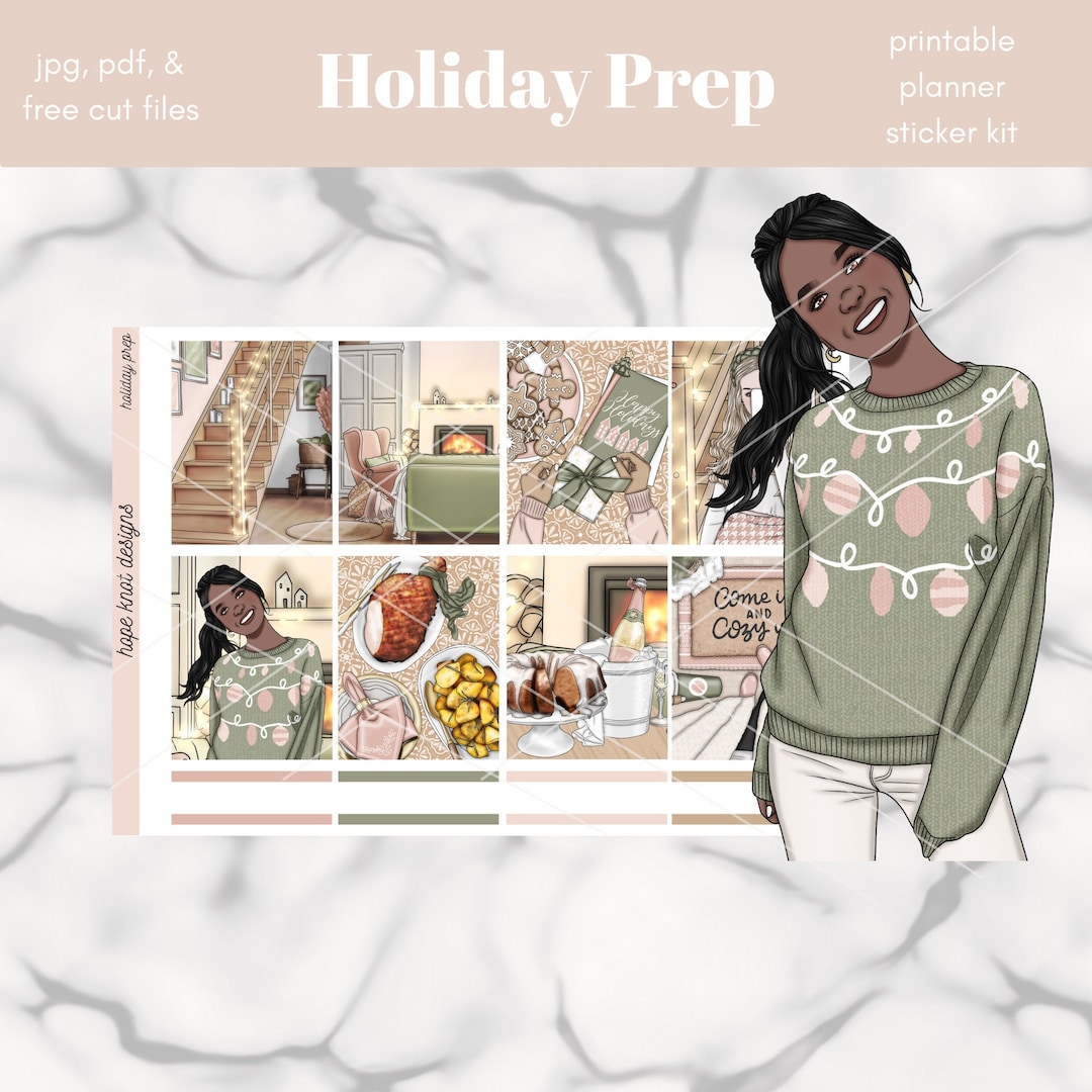 Holiday Prep PRINTABLE Weekly Vertical Planner Sticker Kit/standard ...